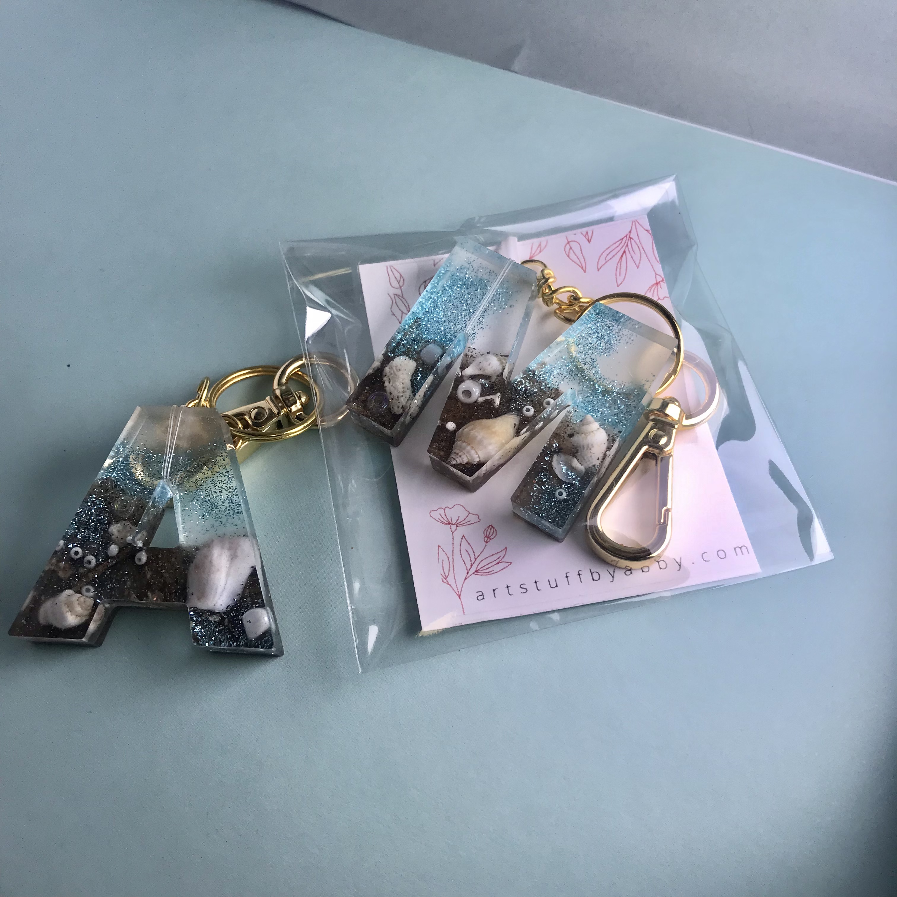 RESIN - Ocean Alphabet Keychain K-Q | Material Momma